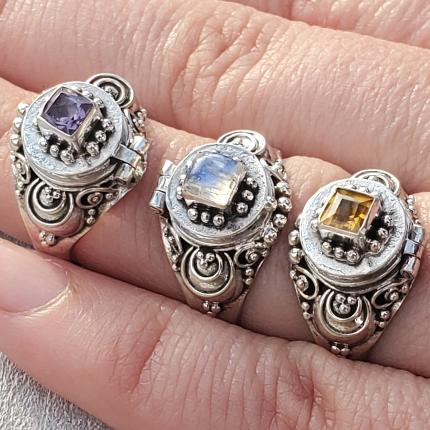 Poison Ring with Square Gemstone | Sterling Silver – Silver Insanity