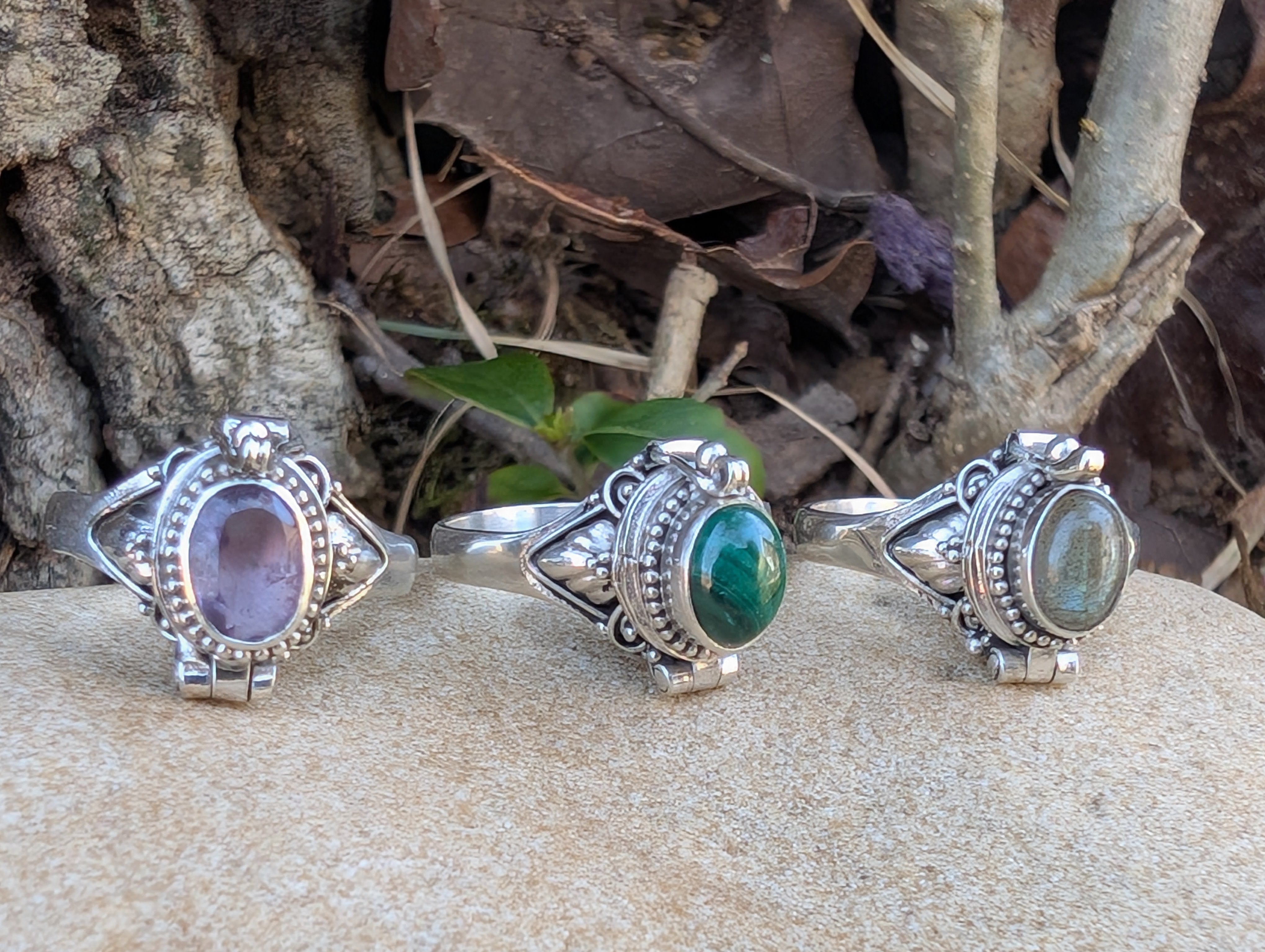 Oval Poison Ring - Sterling Silver and Gemstone – Silver Insanity