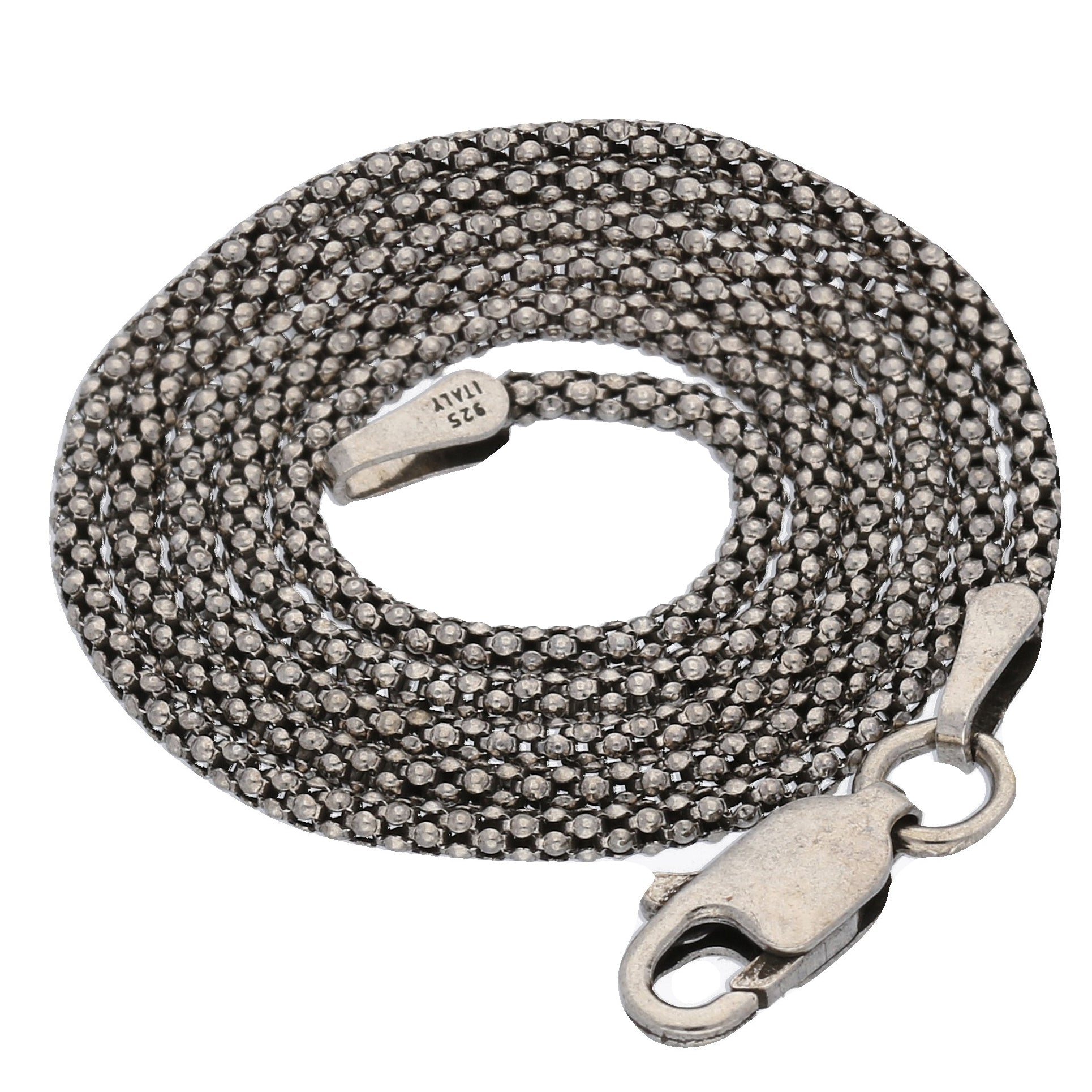 Sterling Silver Antiqued Popcorn Chain Necklace 14" - 36" – Silver Insanity