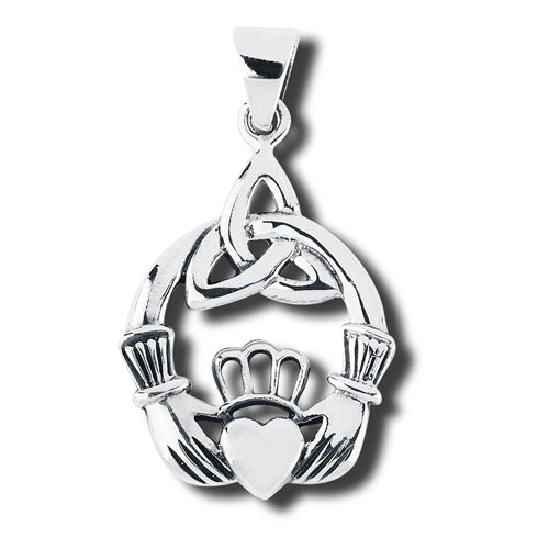 Claddagh and Trinity Celtic Knot Pendant Sterling Silver – Silver Insanity