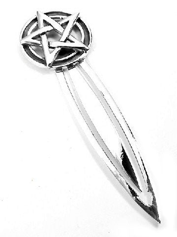 Pentagram Sterling Silver Pentacle Star Circle Bookmark – Silver Insanity