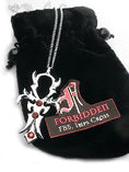 Gothic Forbidden Imps Crystal Cross Pendant Necklace – Silver Insanity