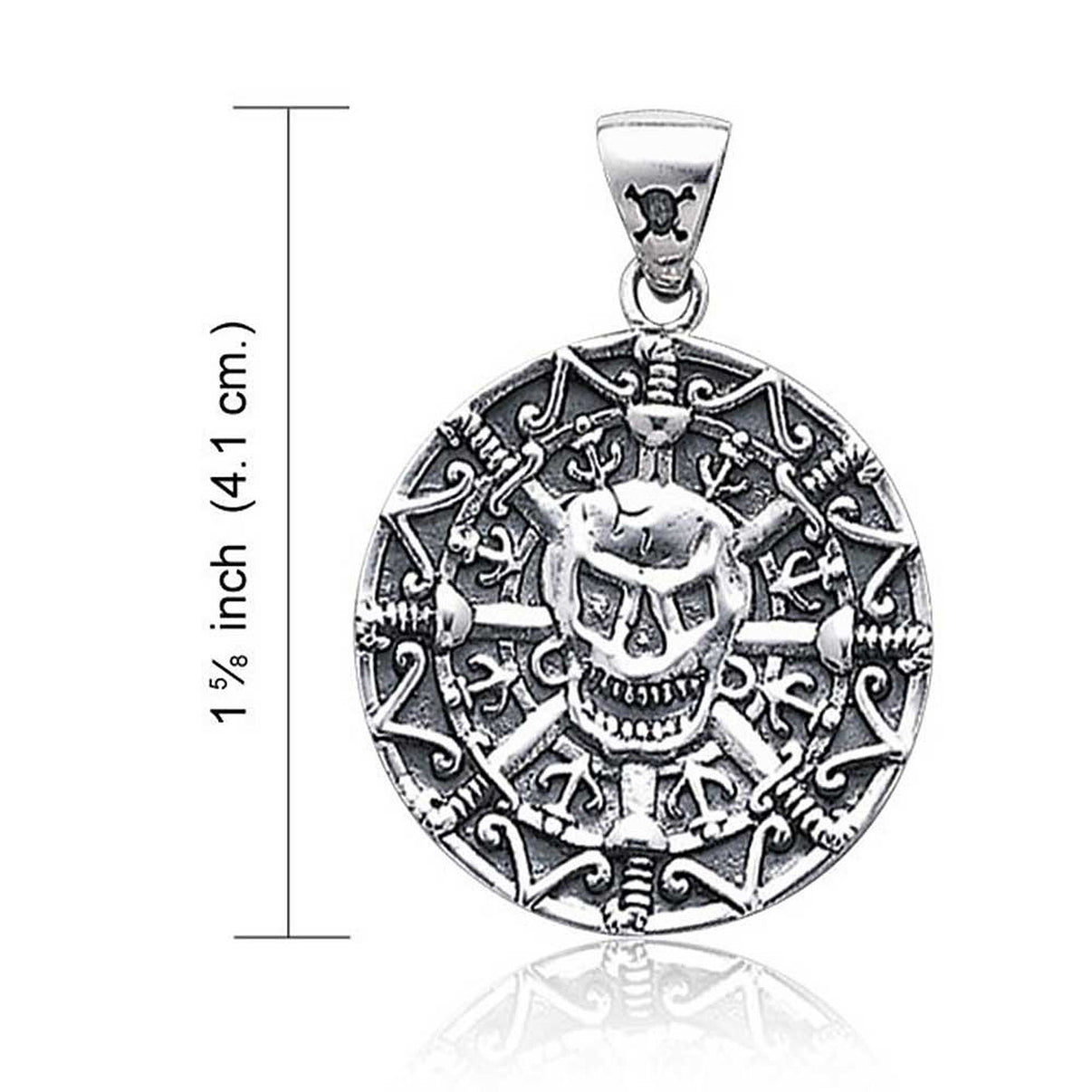 Sterling Silver Pirate Skull Medallion Pendant Necklace – Silver Insanity
