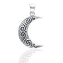 Celtic Spiral Crescent Moon Sterling Silver Pendant – Silver Insanity