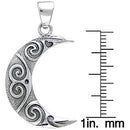 Celtic Spiral Crescent Moon Sterling Silver Pendant – Silver Insanity