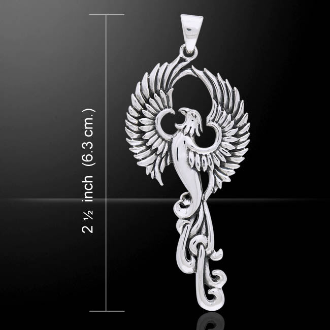 Cry of the Rising Phoenix Sterling Silver Pendant – Silver Insanity