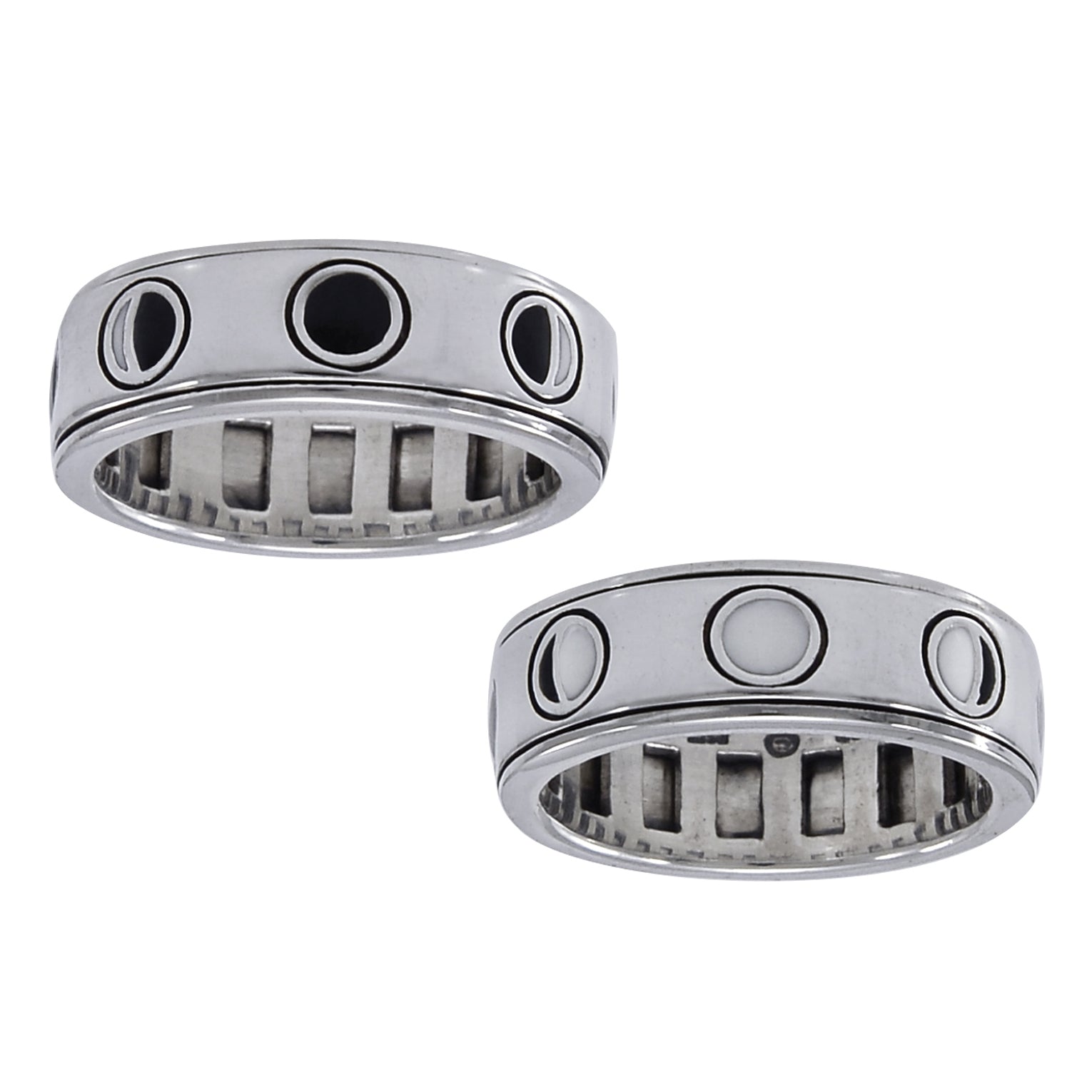 Sterling Silver Lunar Phases of the Moon Spinning Spin Band Ring ...