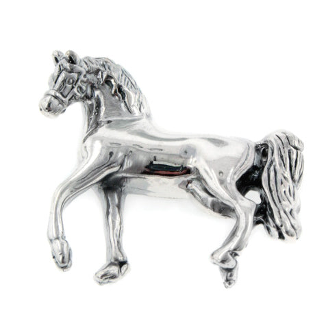Southwestern Prancing Horse Pony Sterling Silver Brooch Pin – Silver ...